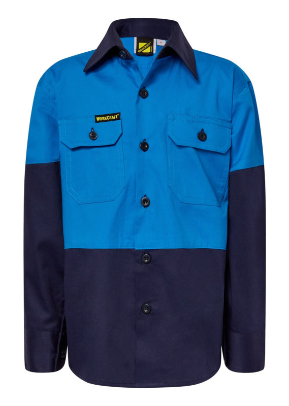 WorkCraft Kids Hi Vis Two Tone Cotton Shirt LS WSK128 – Southside Road